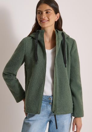Cecil Fellimitatjacke CECIL, Damen, Gr. XXL (46), gr&uuml;n (shadow khaki), Pl&uuml;sch, Oberstoff: 100% Polyester. Futter: 100% Polyester, unifarben, comfort fit nor