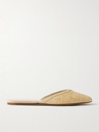 Le Monde Beryl Mules En Raphia À Finitions En Gros-grain Regency - Neutres