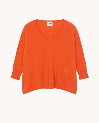 Kujten Pull cachemire femme col V oversize - Pull Minie
