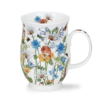 Dunoon Suffolk Hidden Garden Scabious Tasse aus feinem Knochenporzellan, Blumenmuster, 0,31 l