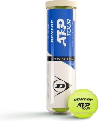 Dunlop Tennisball ATP Tour - für Sand, Hartplatz und Rasen (4 Bälle)