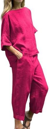 Generic Ensemble de salon pour femme 2 pi&egrave;ces pour femme avec poches amples, sweat-shirt et gilet et pantalon slim pour femme - Surv&ecirc;tement de sport pour femm