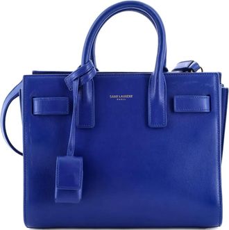 Saint Laurent Sac de Jour Bag Leather Nano tote bag - Bleu