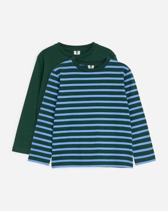 Arket Lang&auml;rmeliges T-Shirt Im 2er-Pack -Gr&uuml;n