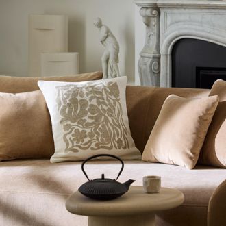 Madura Housse De Coussin Silene Ivoire et taupe - NATUREL