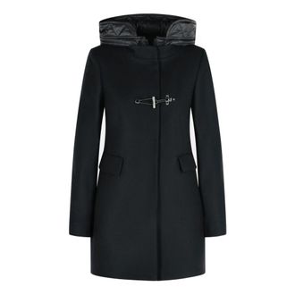 Fay Schwarzer Toggle Wollmantel mit Frosch - - Coats - Damen - Schwarzk - L