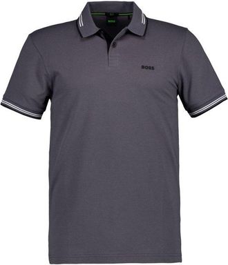 HUGO BOSS Herren Polo-Shirt grau Baumwoll-Piqu&eacute;