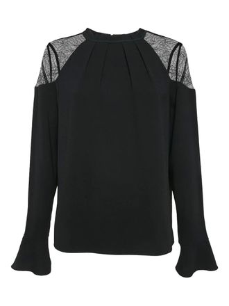 AllSaints haut plissé en dentelle - Noir