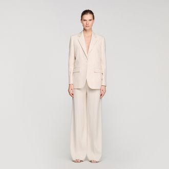 Sandro Veste de tailleur &agrave; rayures