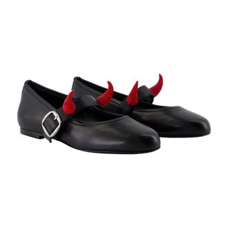 Coperni Womens Disney Collaboration Leather Ballet Flat Black Calfskin