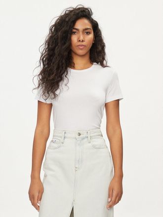 Pieces T-Shirt Irene 17082526 Wei&szlig; Slim Fit