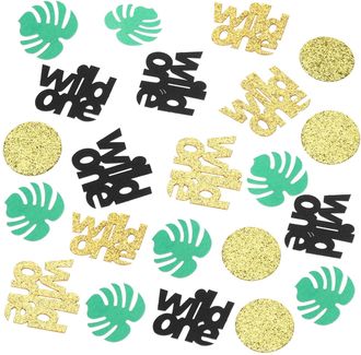 Valiclud Wild One Palmblatt Konfetti aus Papier Kleine Party Tischdekoration Dekoratives Geburtstag Konfetti f&uuml;r Hawaii Party und Tischdeko