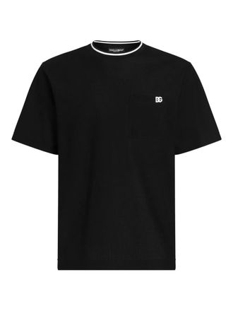 Dolce & Gabbana t-shirt à logo brodé - Noir