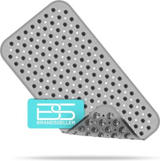 Brandsseller Badewannenmatte 70x38 cm Badewanneneinlage Duschmatte mit Noppen Grau Transparent