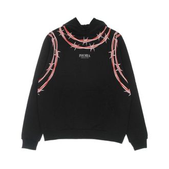 Phobia Archive Barbed Wire Print Hoodie - - Sweatshirts & Hoodies - Herren - Schwarzk - S