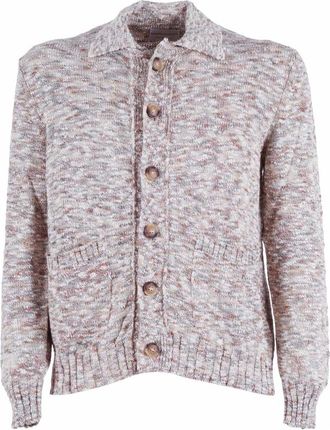 Settefili Cashmere Homme, Pulls, Multicolore, Taille: M Giubbotto Bottoni Rasato Collo Polo Tweed