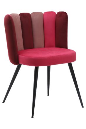 home24 Stuhl, Rot, Metall, Textil, Rundrohr, 58.5x79x55.5 cm, Esszimmer, St&uuml;hle, Esszimmerst&uuml;hle, Vierfu&szlig;st&uuml;hle