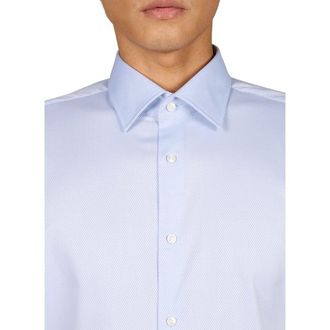 HUGO BOSS Chemise manches longues en rati&egrave;re de coton