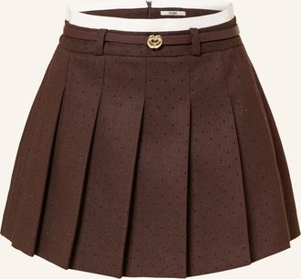 Maje Skort Mit Schmucksteinen braun