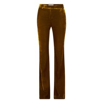 Nina Ricci Femme, Pantalons, Jaune, Taille: 40 FR Pantalon &Eacute;vas&eacute; en Velours Fluide