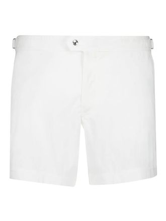 Tom Ford short de bain &agrave; d&eacute;tails de boucles - Blanc