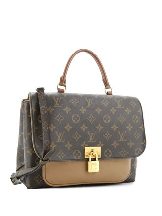 Louis Vuitton Marignan Handbag Monogram Canvas with Leather shoulder bag - Marron