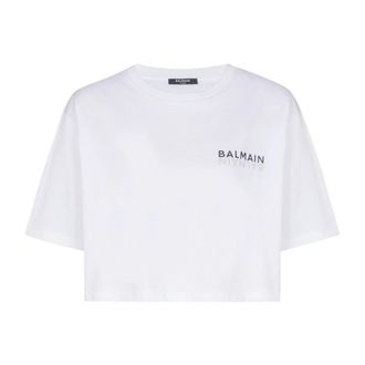 Balmain Kurze T-Shirt mit -Print - - Tops - Damen - Wei&szlig; - L
