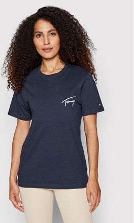 Tommy Jeans T-Shirt Signature DW0DW12940 Dunkelblau Relaxed Fit