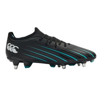 Canterbury Of New Zealand Speed Falcon 2.0 Team Rugby-Stiefel f&uuml;r weichen Boden f&uuml;r Herren, Synthetischer Stoff (Schwarz/Blau)
