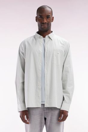 Eden Park Chemise En Coton &Agrave; Rayures Grises Coupe Droite