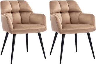 Vente-Unique Pascal MORABITO-Stuhl 2er-Set - Samt & Metall - Beige - PEGA von Pascal MORABITO