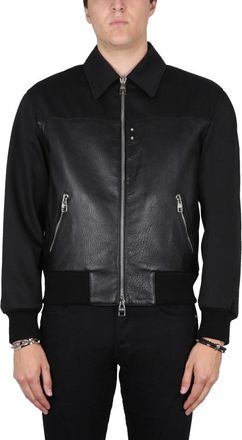 Alexander McQueen Leather Bomber Jacket - Black