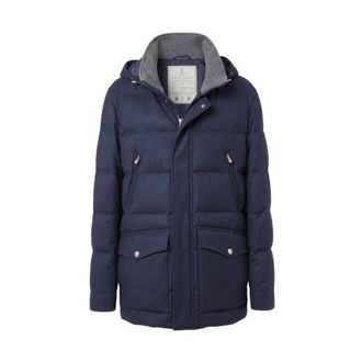 Brunello Cucinelli Gesteppte Kapuzenjacke - - Jackets - Herren - Blau - 2XL