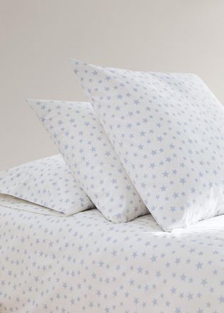 Mango Taie doreiller enfant percale de coton imprim&eacute; &eacute;toiles 45x110 cm bleu - Home - 45x110cm - MANGO HOME