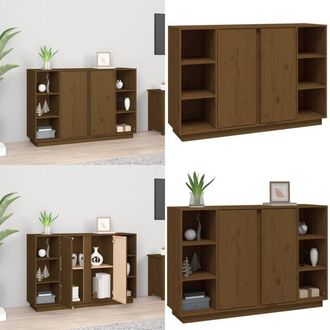 vidaXL Vidaxl - Sideboard Honigbraun 120x35x80 cm Massivholz Kiefer - Sideboard - Holz Sideboard - Wohnzimmermöbel - Massives Kiefernholz - Landhaus Stil