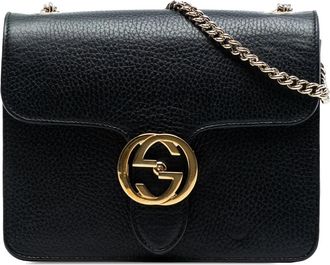 Gucci Hobo Bags - Small Dollar Calfskin Interlocking G Crossbody - Gr. unisize - in Schwarz - für Damen