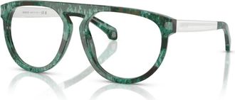Moncler Femme, Accessoires, Vert, Taille: 55 MM Monture de Lunettes Havana Green Me2007