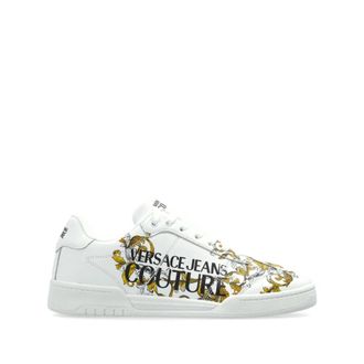 Versace Jeans Couture Wei&szlig;e Barocco Print Schn&uuml;r-Sneakers - - Shoes - Herren - Wei&szlig; - 43 EU