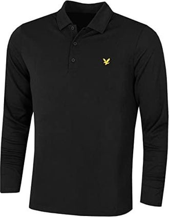 Lyle & Scott Hommes Polo Technique &Agrave; Manches Longues Golf Noir De Jais M