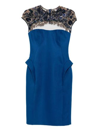 Gemy Maalouf robe courte &agrave; sequins - Bleu