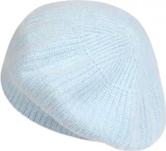 Nyls Cr&eacute;ation Bonnet B&eacute;ret Angora Bleu Ciel en Laine Douce et Tendance Angela - Taille Unique - Bleu