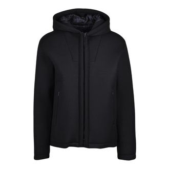 Herno Homme, Sweatshirts et sweats &agrave; capuche, Noir, Taille: 2XL Veste effet n&eacute;opr&egrave;ne