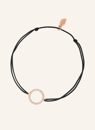 Leaf Freundschaftsarmband Circle Aus 18 Karat Ros&eacute;gold Mit Diamanten schwarz