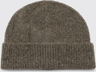 Brunello Cucinelli Bonnet en m&eacute;lange de laine, soie et cachemire &agrave; revers