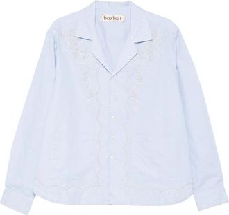 Baziszt Mord Floral-embroidered Shirt