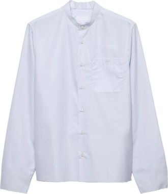 Prada chemise à col mao - Bleu