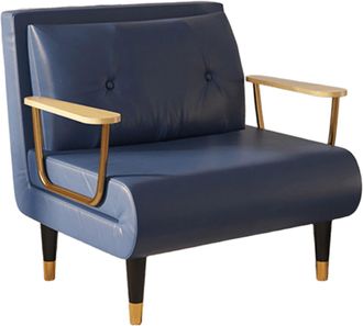 Generic 3-in-1 Convertible Sofa Bed, Nordic Luxury Fabric Guest Bed with 6-Level Backrest, Stylish Folding Chair with Gold Legs for Living Room, Office, Apart