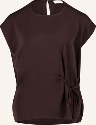 Cartoon Cartoon Blusenshirt Im Materialmix braun