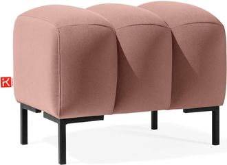 Konsimo Pecco Polsterbank, Bettbank, Sitzbank in Samtoptik, Flurbank, bis 120 kg Belastbar (rosa/schwarz | rosa, 60x50x50)