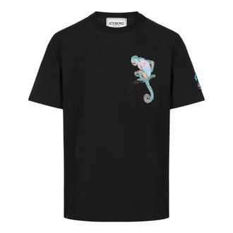 Iceberg Homme, Tops, Noir, Taille: S T-shirt avec broderie singe
